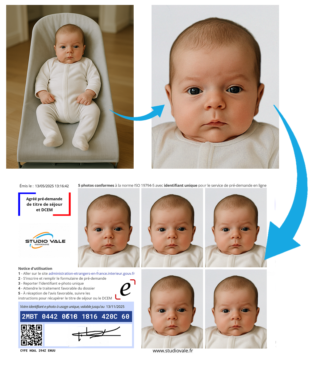 Photo d'identité en ligne – Conforme ANTS & ePhoto | Studio Vale